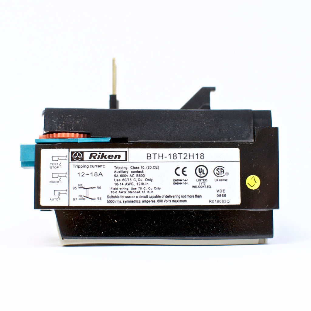 RIKEN BTH-18T2H18 thermal overload relay 12~18A – Eisen Machinery Inc